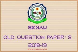 SKNAU Old Question's Paper's PDF 2018-19