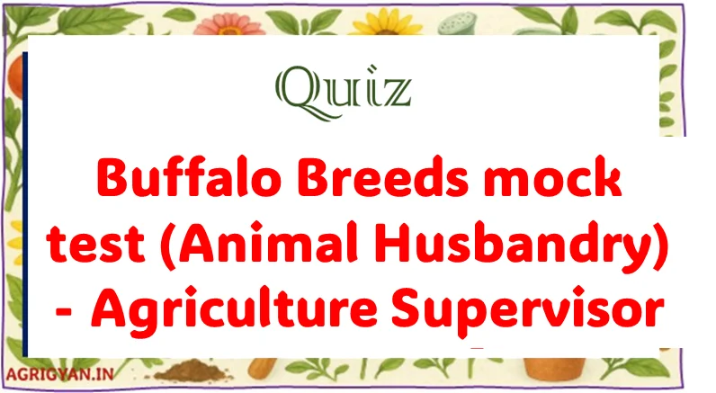 Buffalo Breeds Mock Test (Animal Husbandry) - Agriculture Supervisor